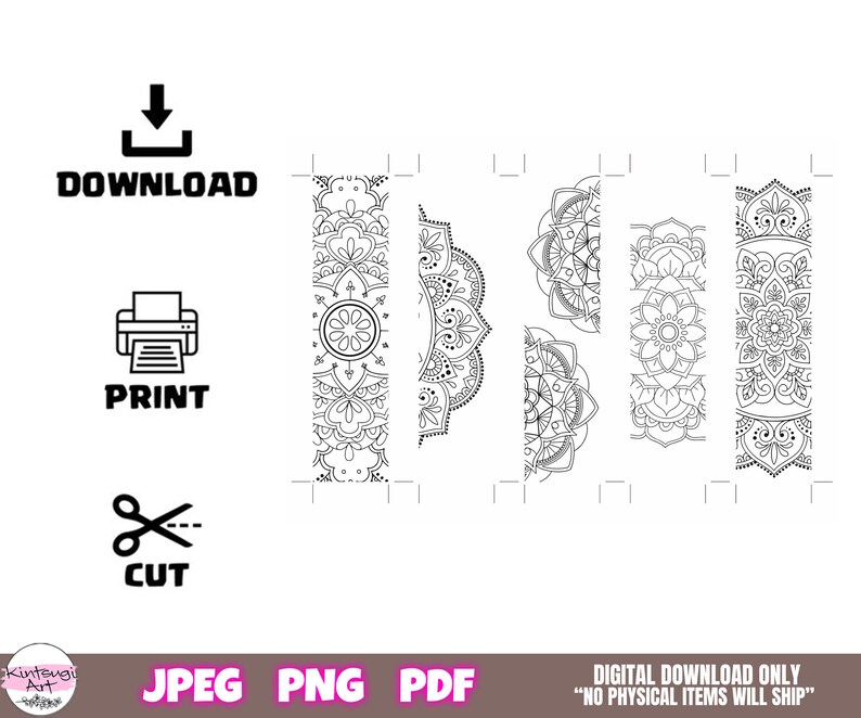 Printable Bookmarks Template Printable Bookmarks Set - Etsy