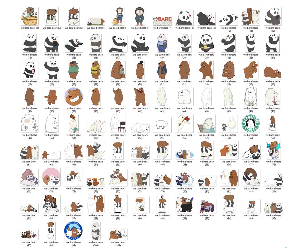 We Bare Bears, PNG, Bare Bears Clipart, Instant Download, Printable ...