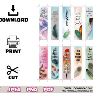 Printable Bookmarks Template, Printable Bookmarks Set, Bookmarks ...
