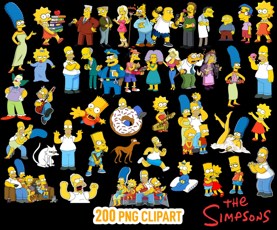 The Simpsons, PNG, Simpsons Clipart, Instant Download, Printable ...