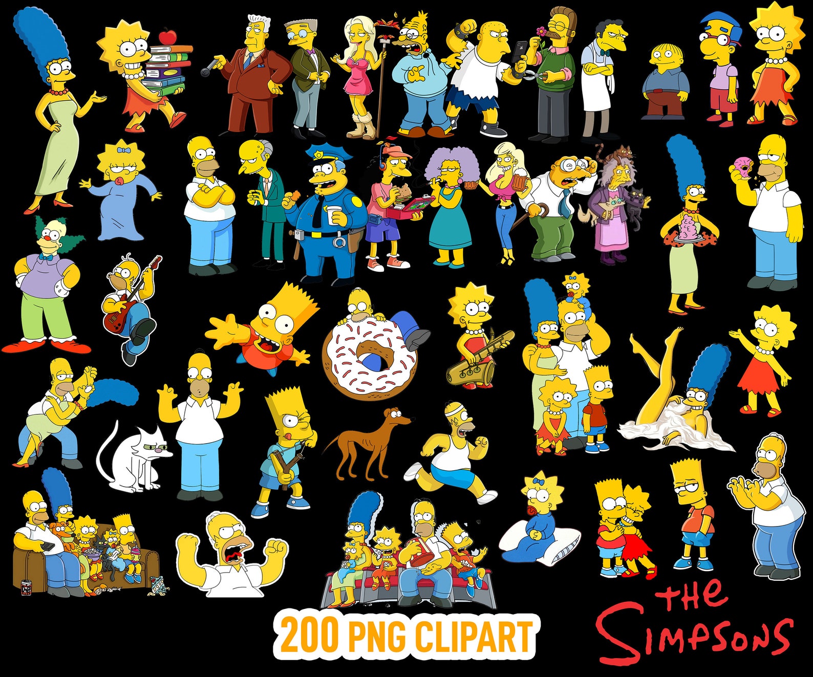 The Simpsons, PNG, Simpsons Clipart, Instant Download, Printable ...