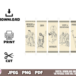 Digital Bookmark, Greek Mythology Bookmark (achilles, Orpheus, Eurydice ...