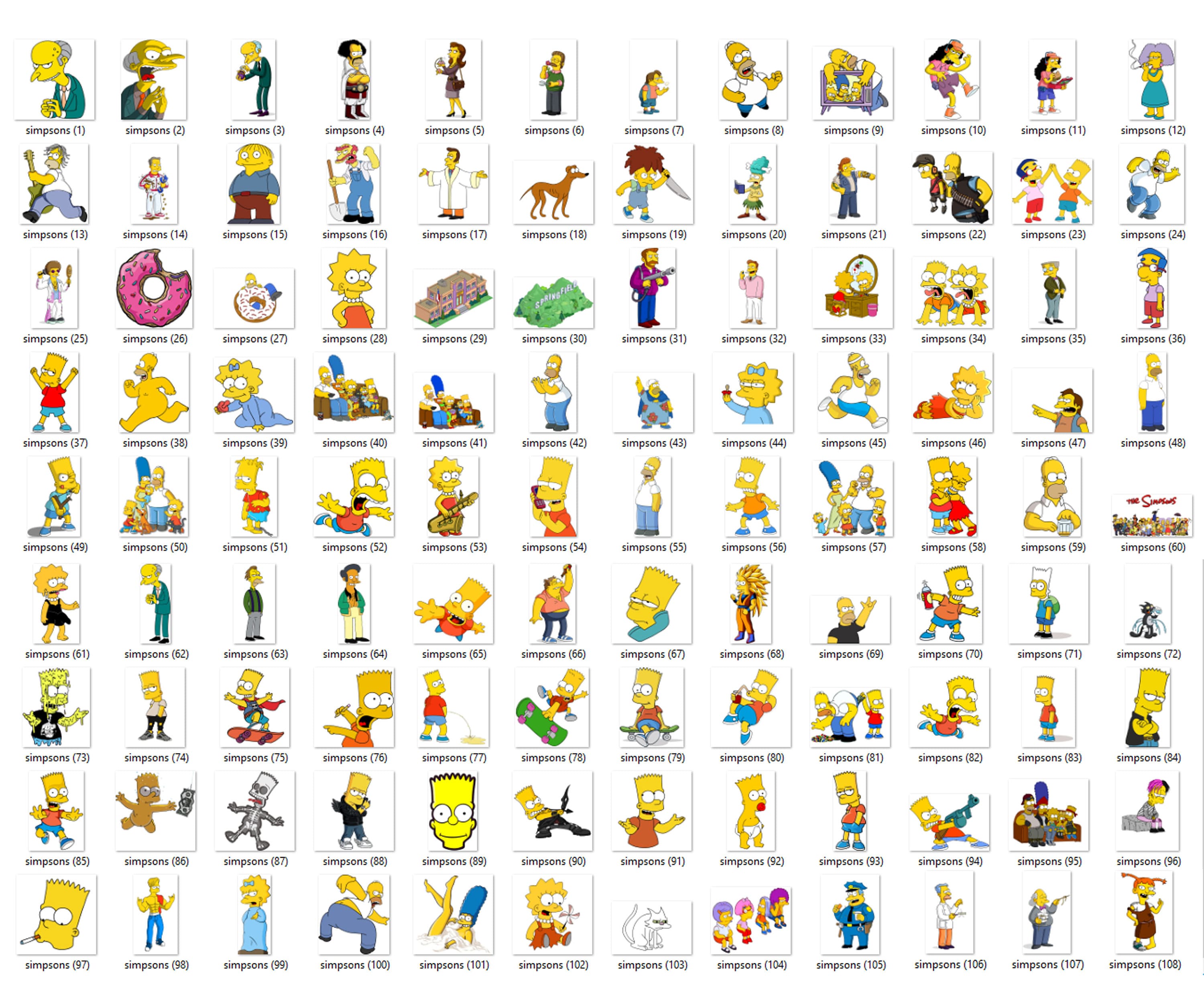 The Simpsons, PNG, Simpsons Clipart, Instant Download, Printable ...