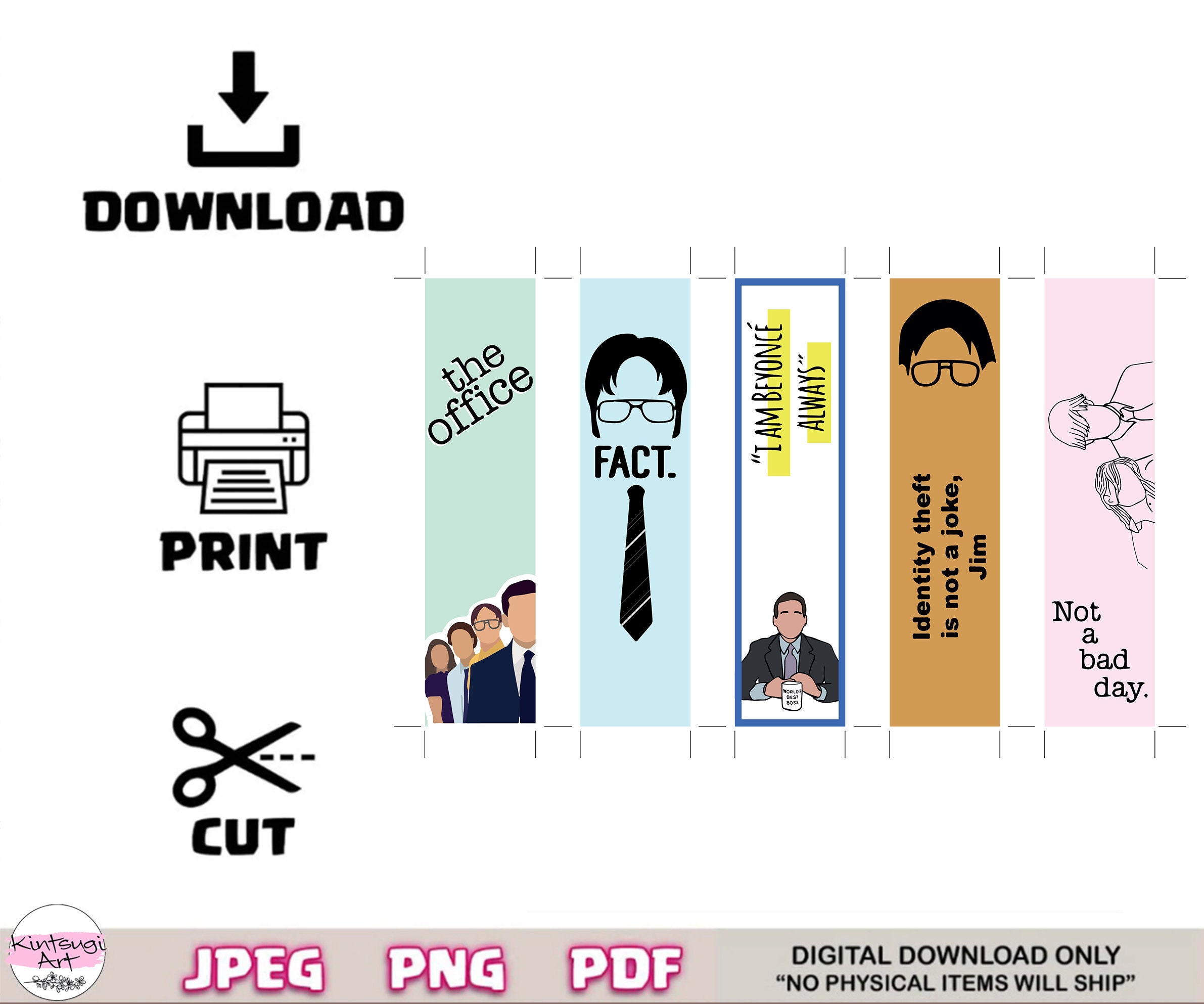 The Office, Printable Bookmarks Template, Printable Bookmarks Set ...