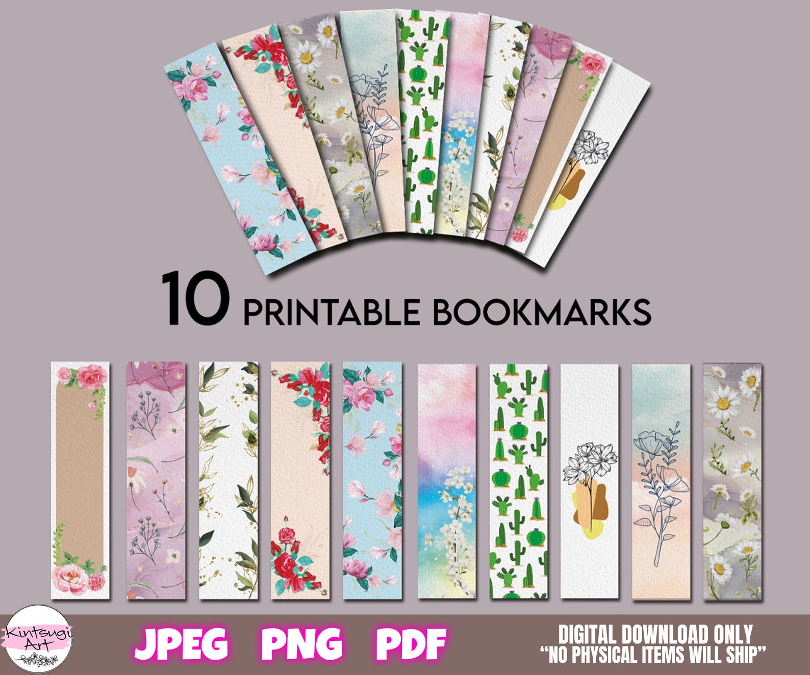 Printable Bookmarks Template, Printable Bookmarks Set, Bookmarks, Digital Bookmark Template ...