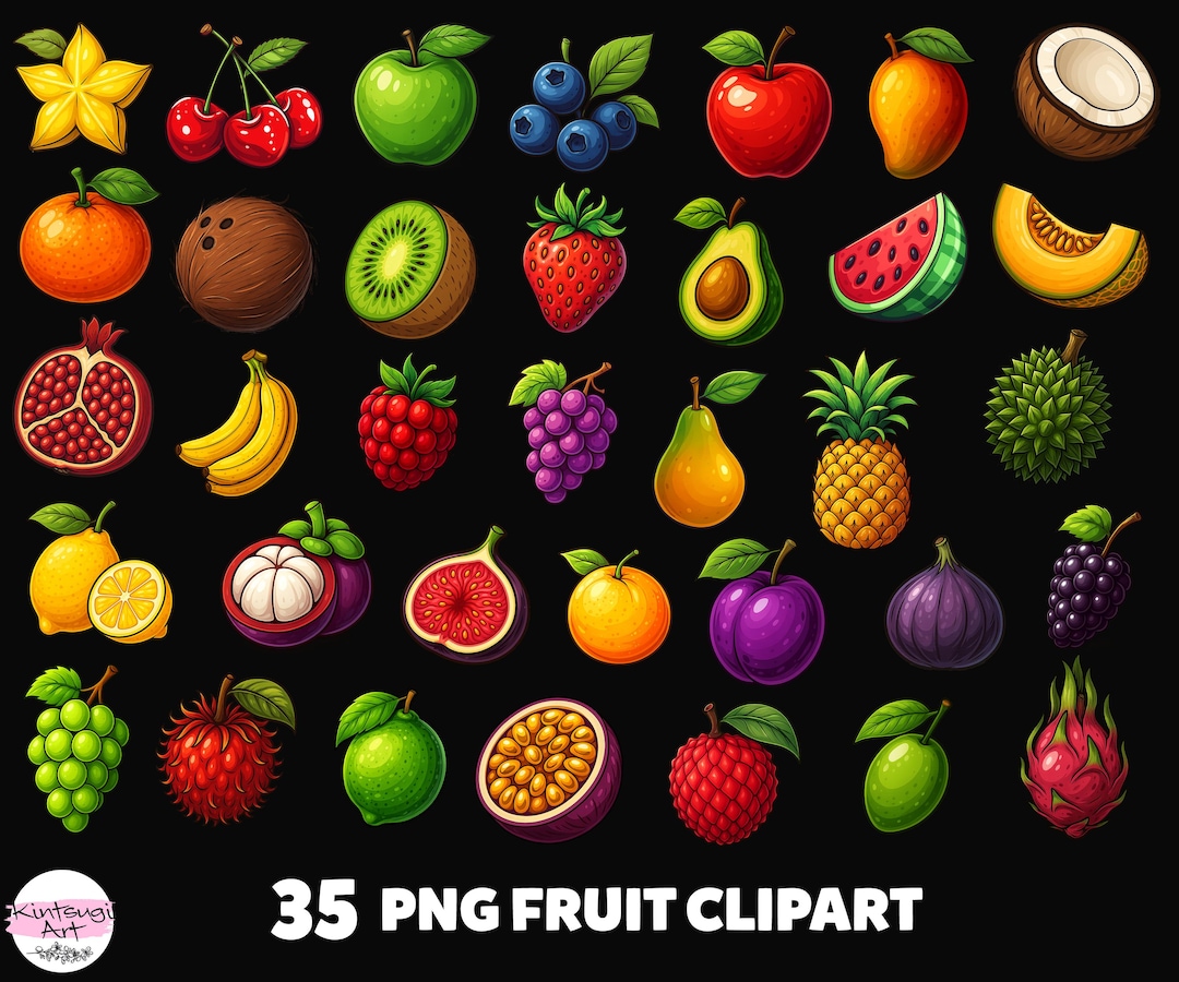 Fruit Clipart Bundle, 35 PNG Images (digital Download) - Etsy UK