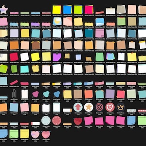Digital Stickers, Png Stickers, 160 Digital Sticky Notes, Digital ...