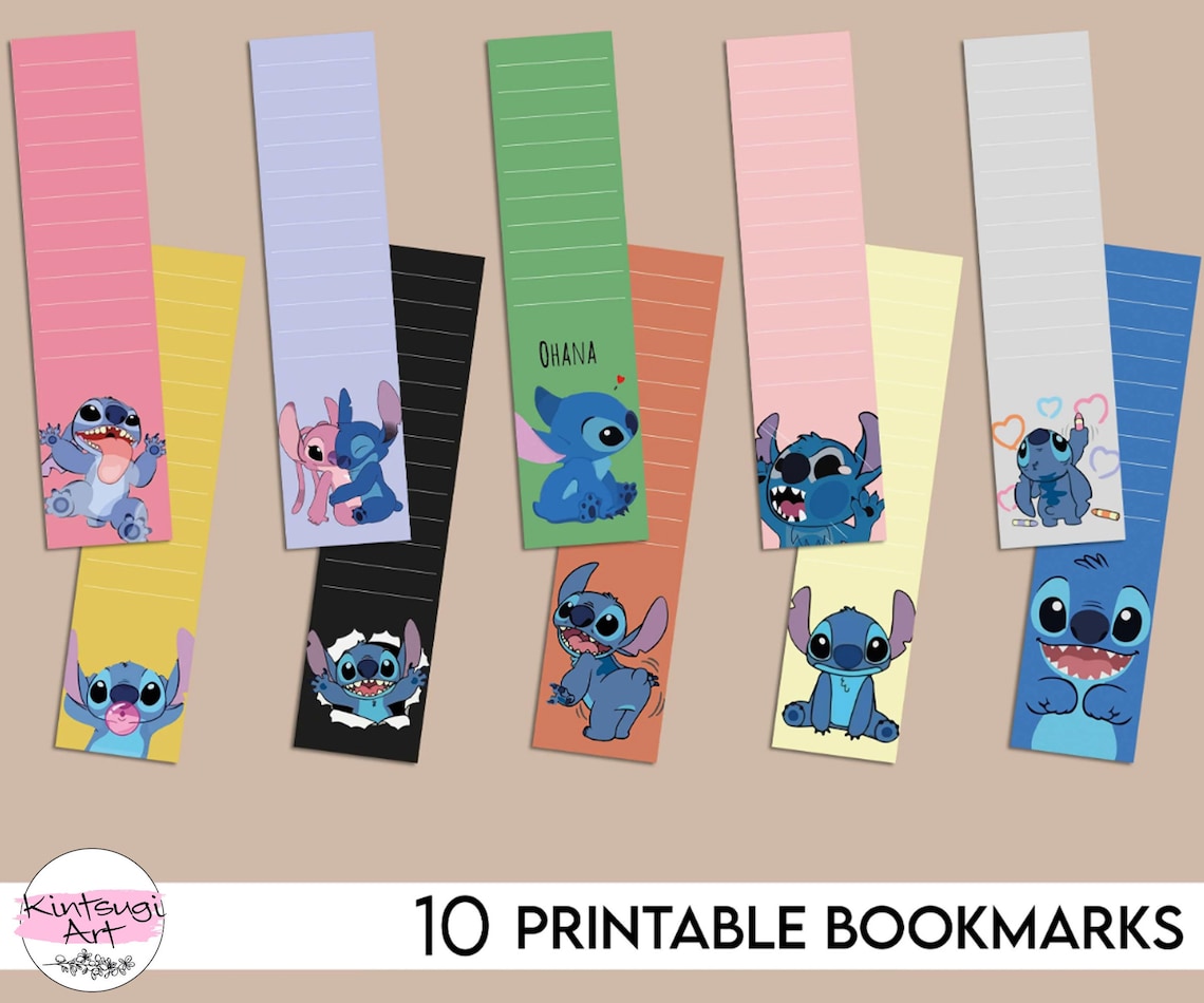 Stitch Printable Bookmarks Template Printable Bookmarks - Etsy