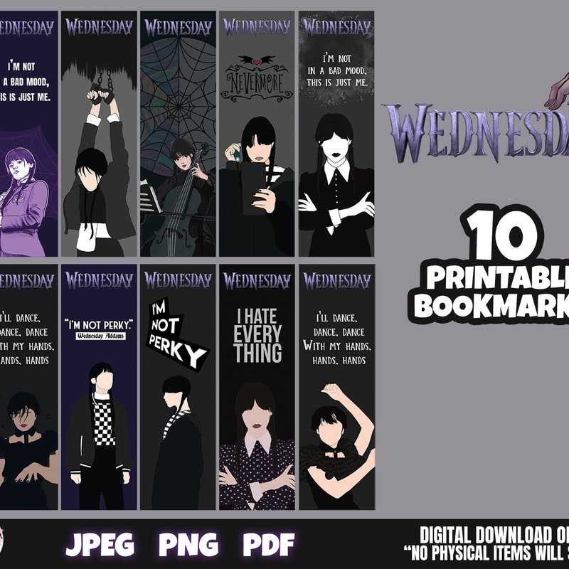 Wednesday Addams Clipart - Etsy