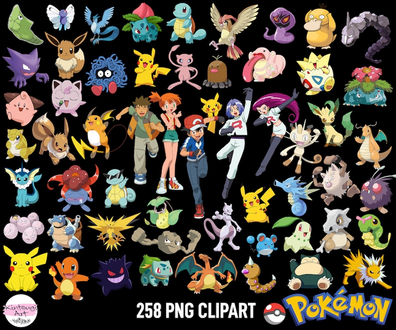 Pokemon, PNG, Poke Clipart, Instant Download, Printable, Images, Png ...