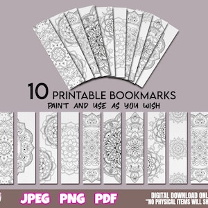 Printable Bookmarks Template, Printable Bookmarks Set, Bookmarks ...