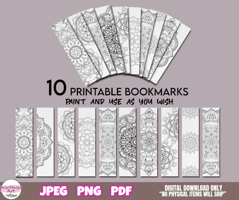 Printable Mandala Bookmarks Set, Coloring Bookmarks (digital Download ...