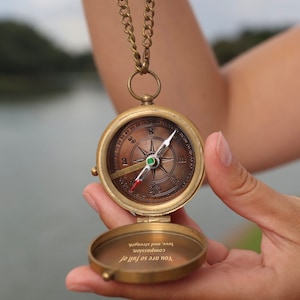 Engraved Compass Personalized Compass Custom Christmas Gift Compass ...