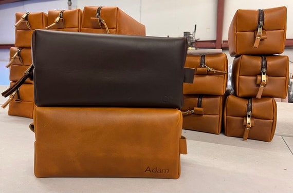 Personalized Groomsmen Gift Dopp Kit Bag Customized Leather - Etsy
