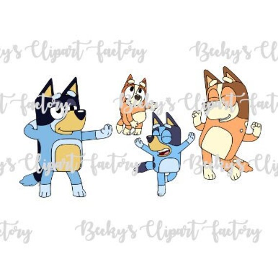 Bluey Png , The Heeler Family Png , Blue Heeler Cartoon Dog Family ...