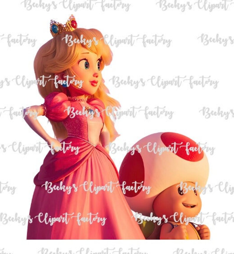 Peach and Toad 1 Png Image Clipart Printable Downloadable - Etsy