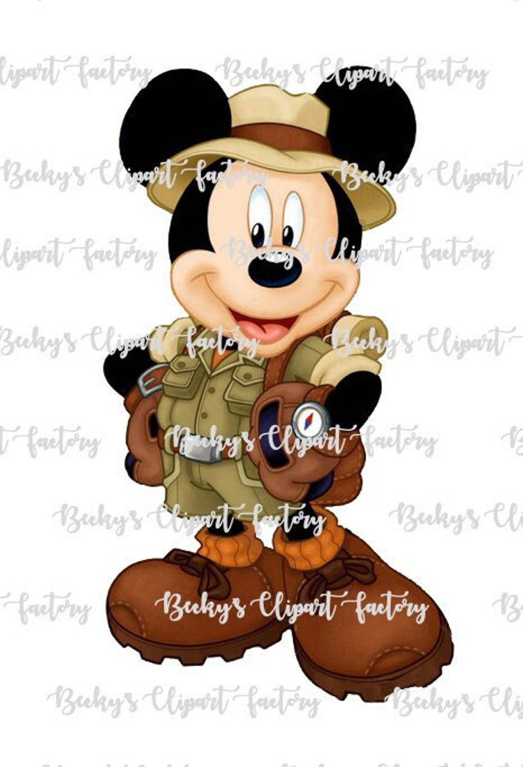 Mickey Mouse Safari Png Clipart Printable Downloadable Png - Etsy
