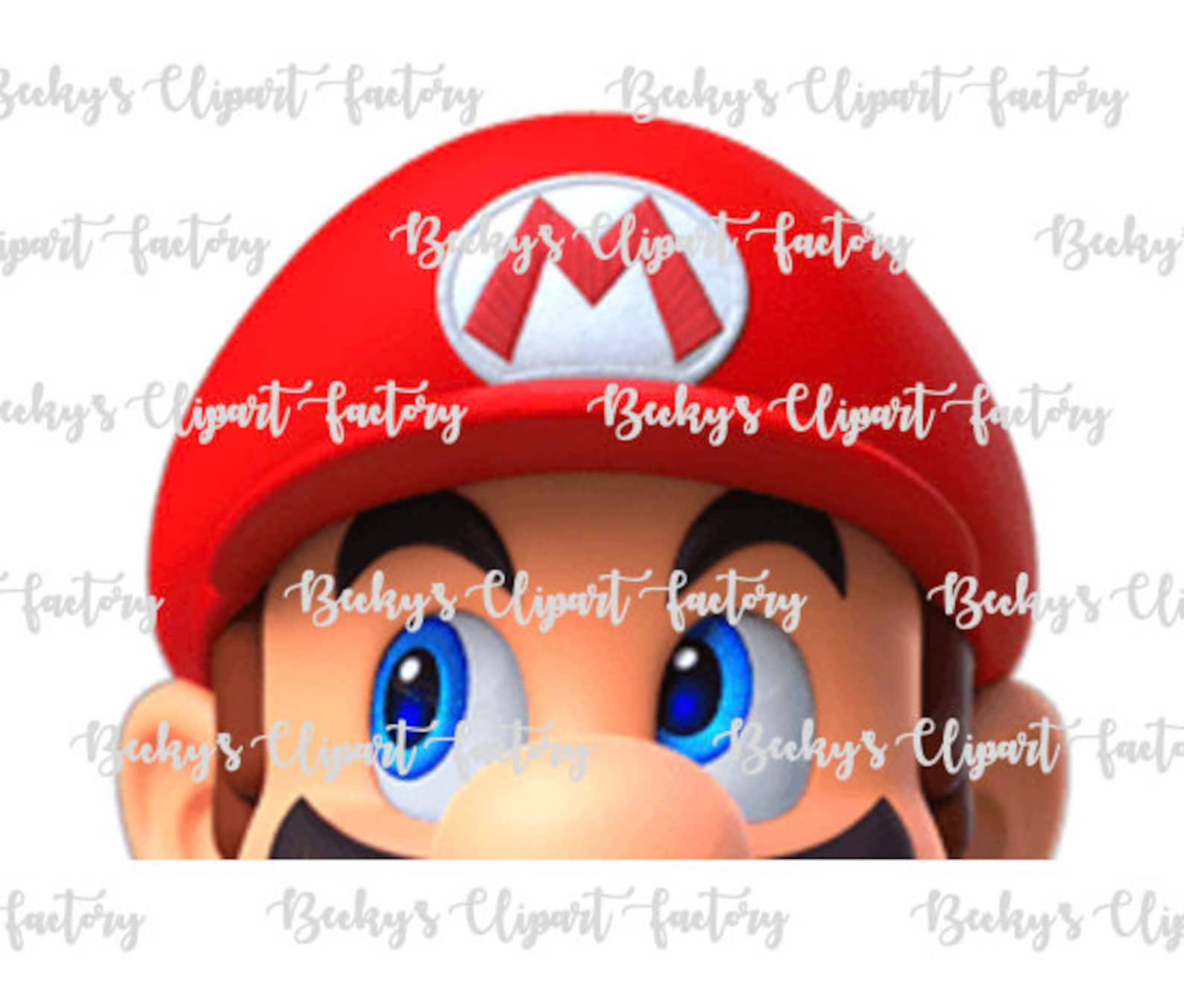 Mario Peeking Half Face Png Image Clipart Printable - Etsy