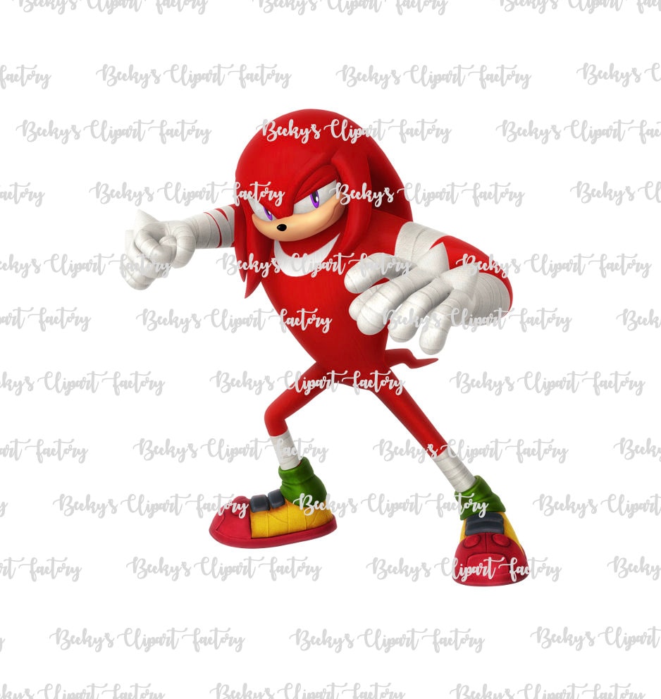 Knuckles Sonic the Hedgehog Clipart Image Png for Printer - Etsy