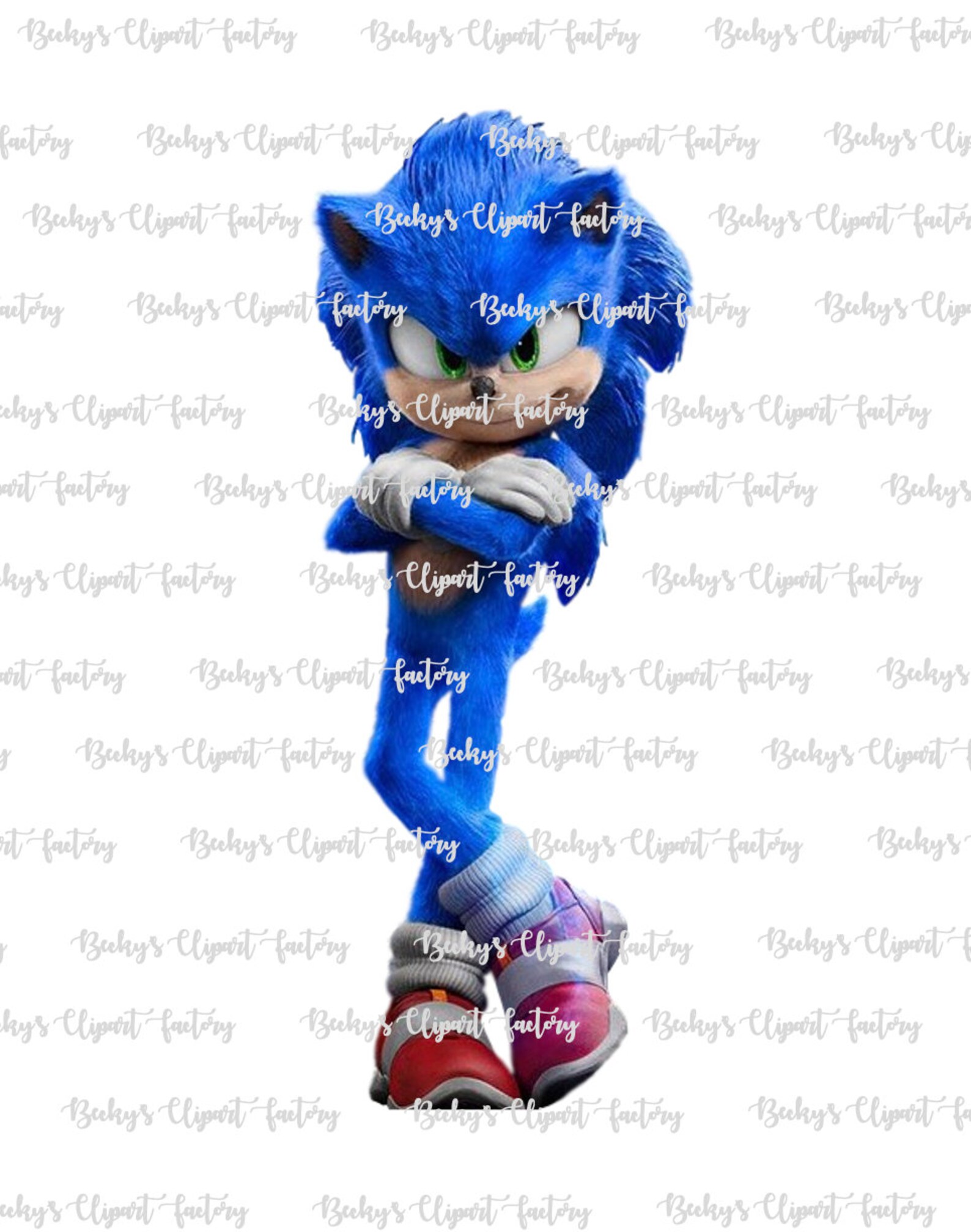 Sonic the Hedgehog Arms Crossed Movie Quality 300 Dpi | Etsy