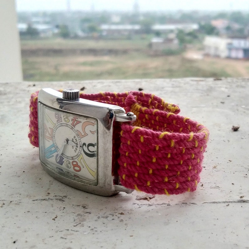 Personalized Handmade Watches for Women With Multicolored Woven Strap ...