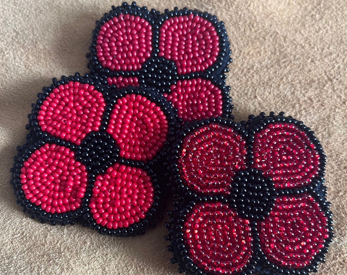 Indigenous Made Beaded Poppy - Etsy Canada