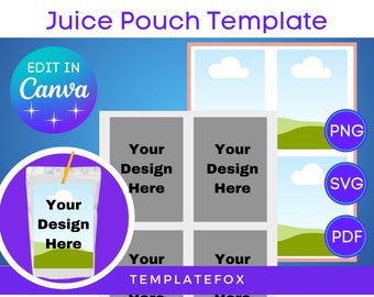 Juice Pouch Template - Etsy