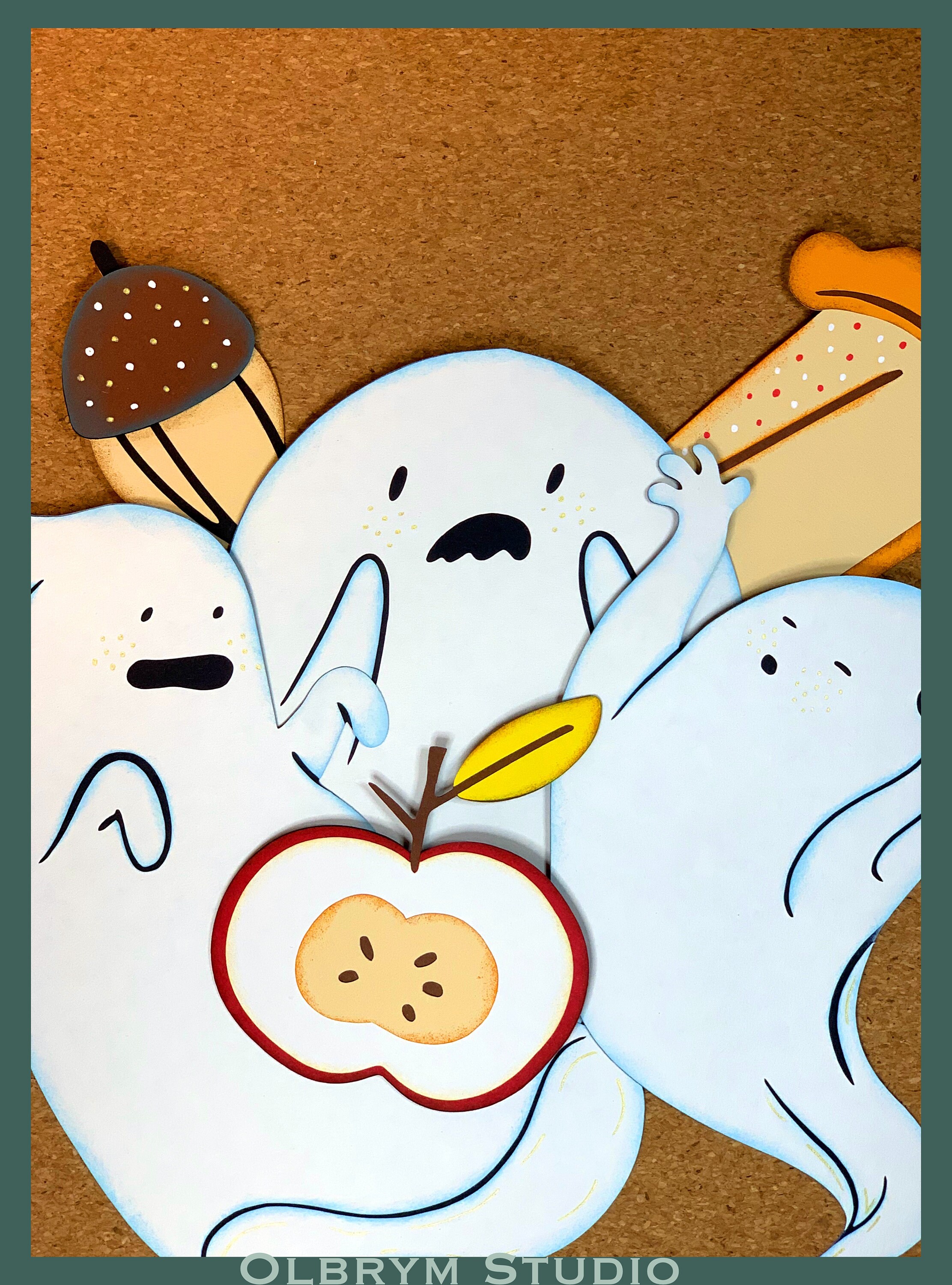 Autumn Ghosts Halloween Banner Set 1 Digital Template, Printable, SVG ...