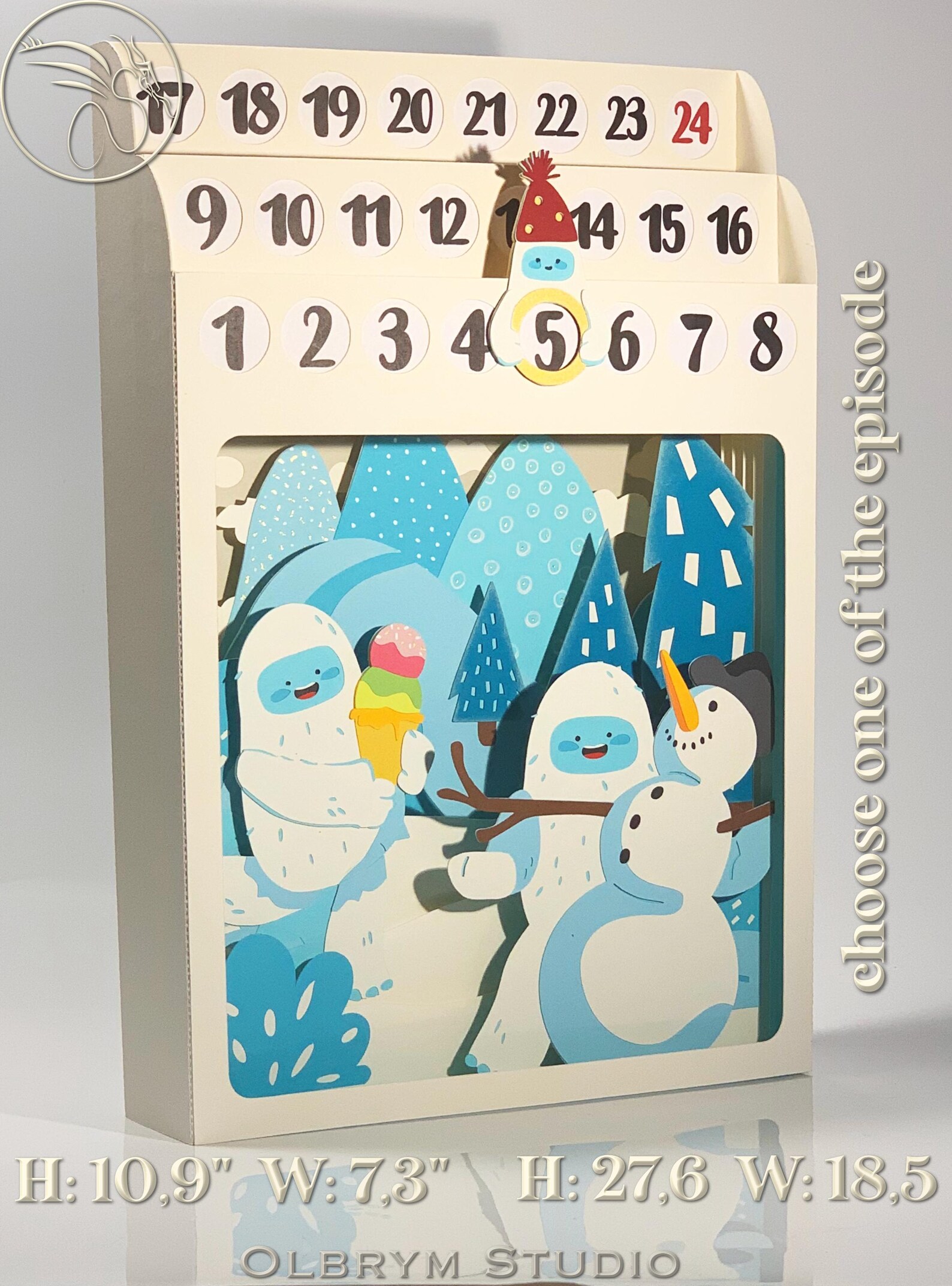 Yeti Village Bundle, Christmas Magic Tunnel Card Countdown Calendar 3D ...