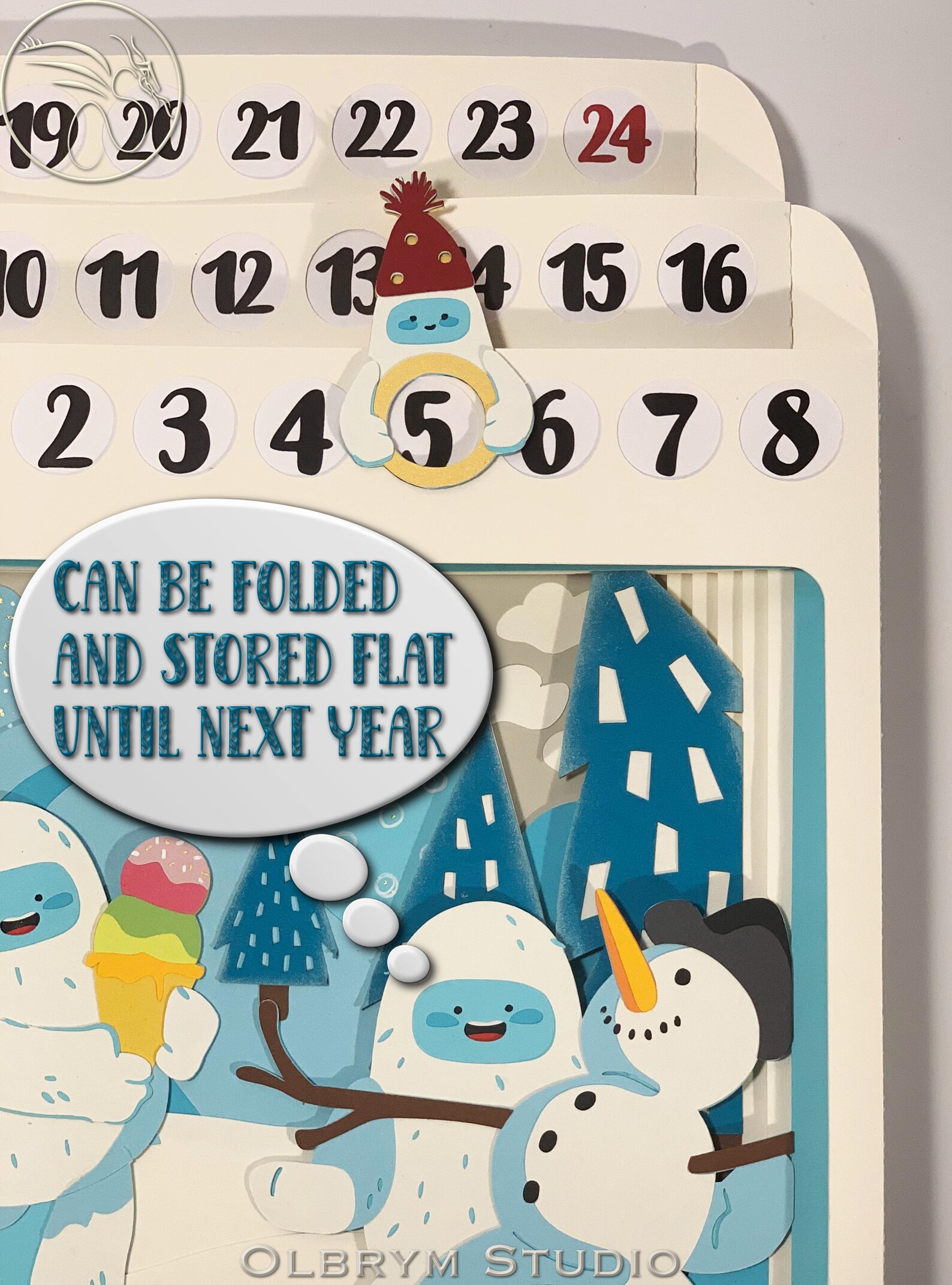 Yeti Village Bundle, Christmas Magic Tunnel Card Countdown Calendar 3D ...