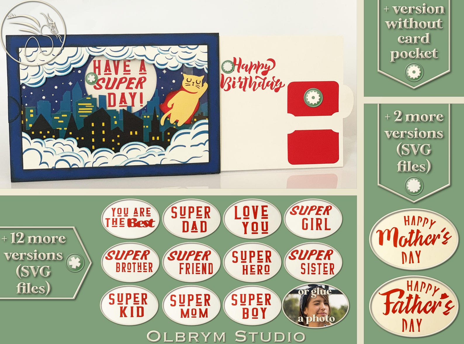 Superhero Sliding Card, Happy Birthday, Father’s Day, Mother’s Day ...