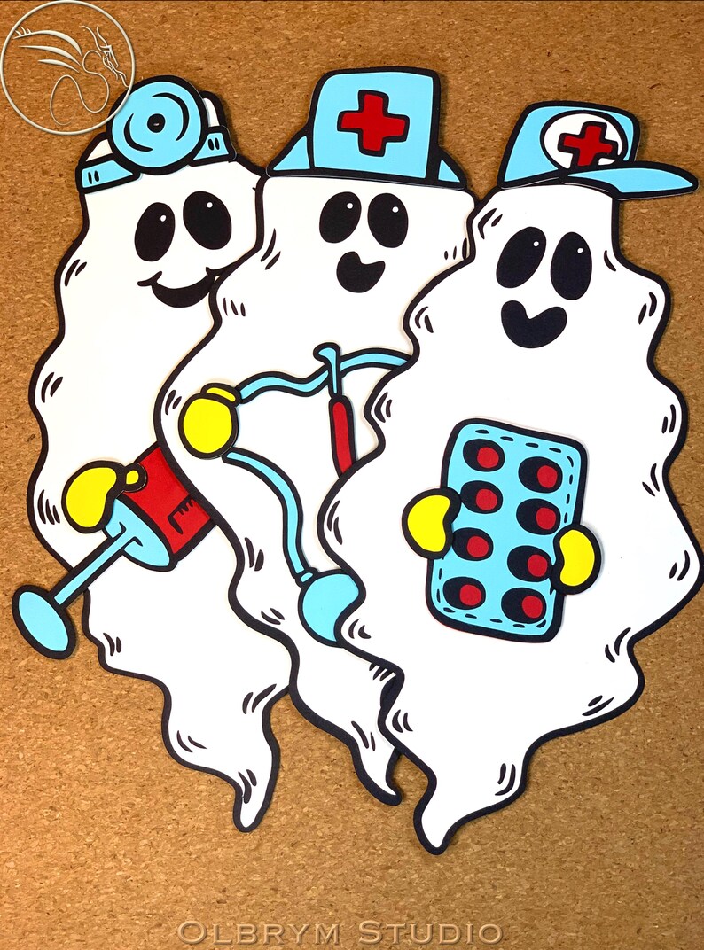 Hospital Ghosts Halloween Banner Digital Template, Printable, SVG and ...