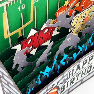 American Football Pop up Gift Card, Happy Birthday Card, Touchdown 3D ...
