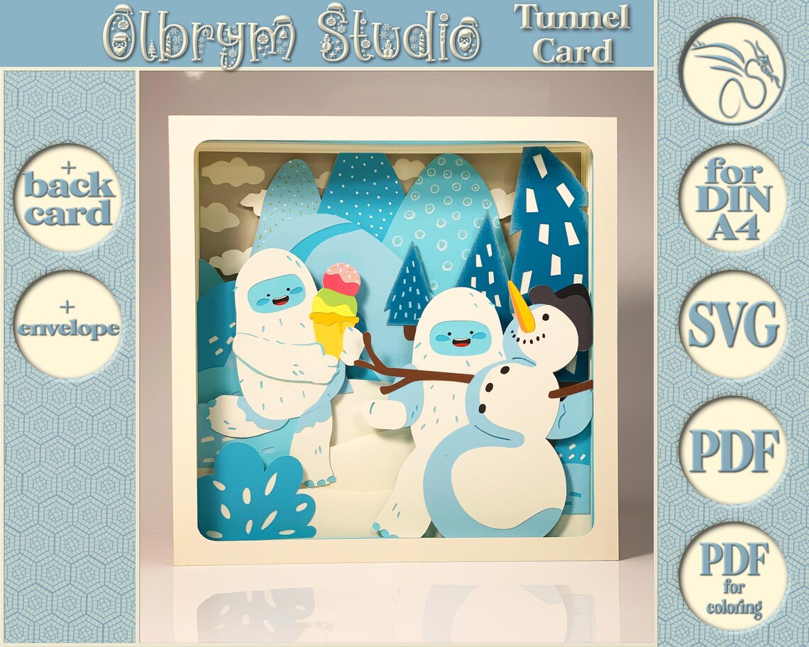 Yeti Village Episode 2, Snowman Winter Tunnel Card, 3D Decoration Card ...