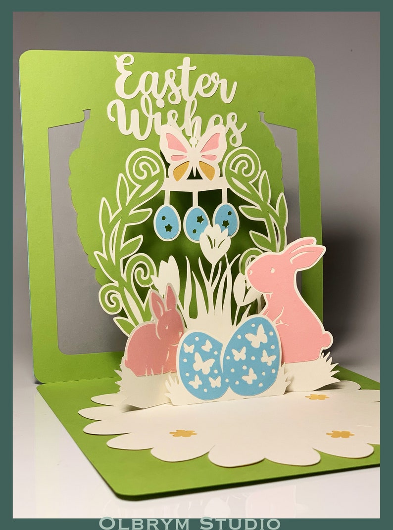 Easter Wishes Pop up Card, Easter Bunny Greeting Card, Rabbit, Easter ...