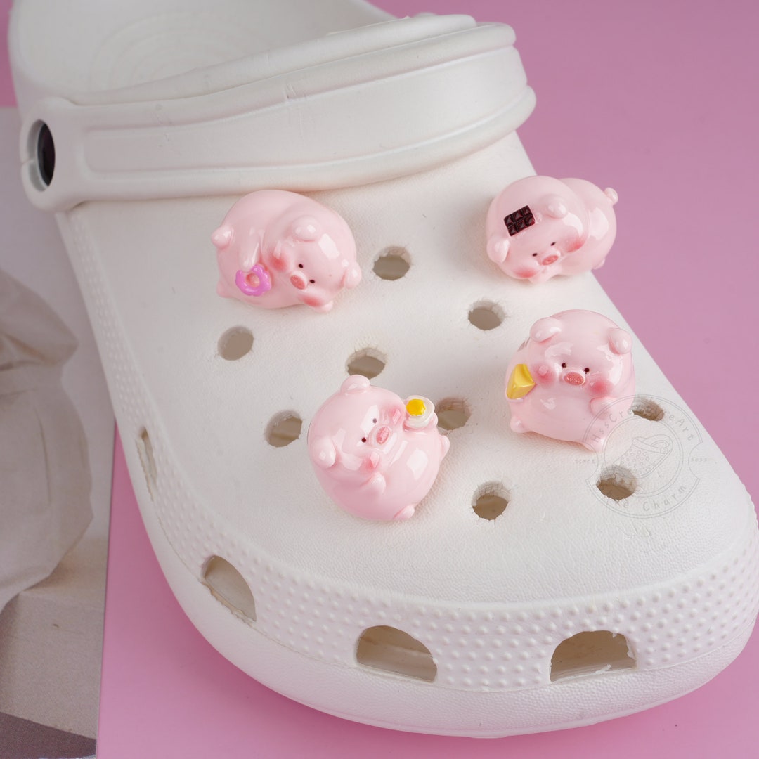 Cute Pink Pig Shoe Charm, Funny 3D Animals Shoe Buckles, Adorable ...