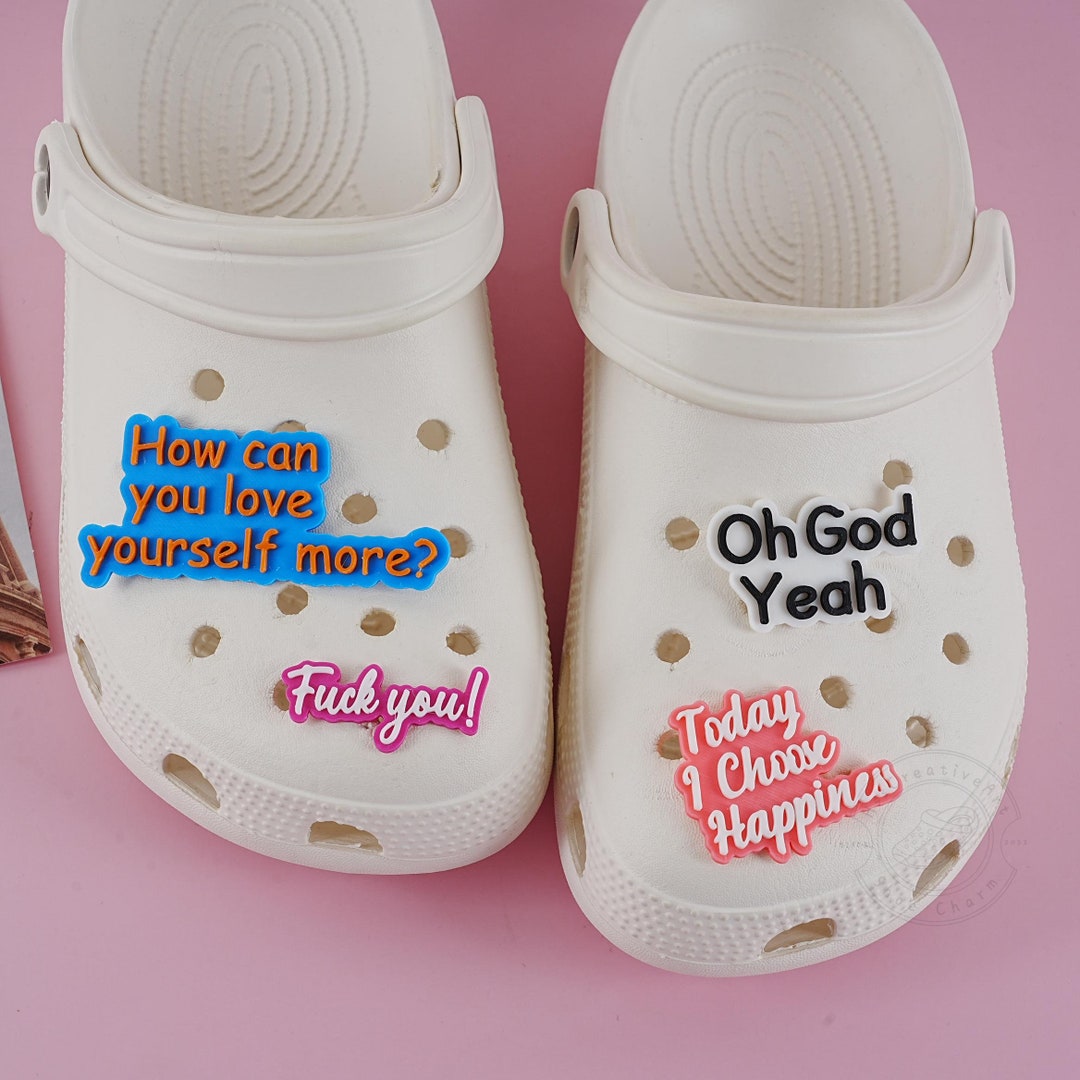 Personalized 3D Printed Phrase Shoe Charm, Custom Positive Saying Shoe ...