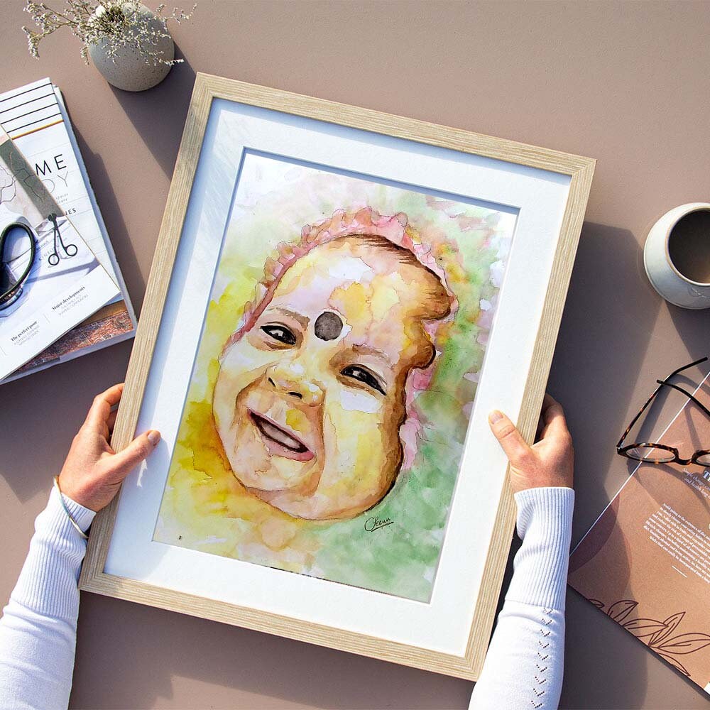 Printable Baby Smile Painting Portrait Digital soft copy Digital Art ...