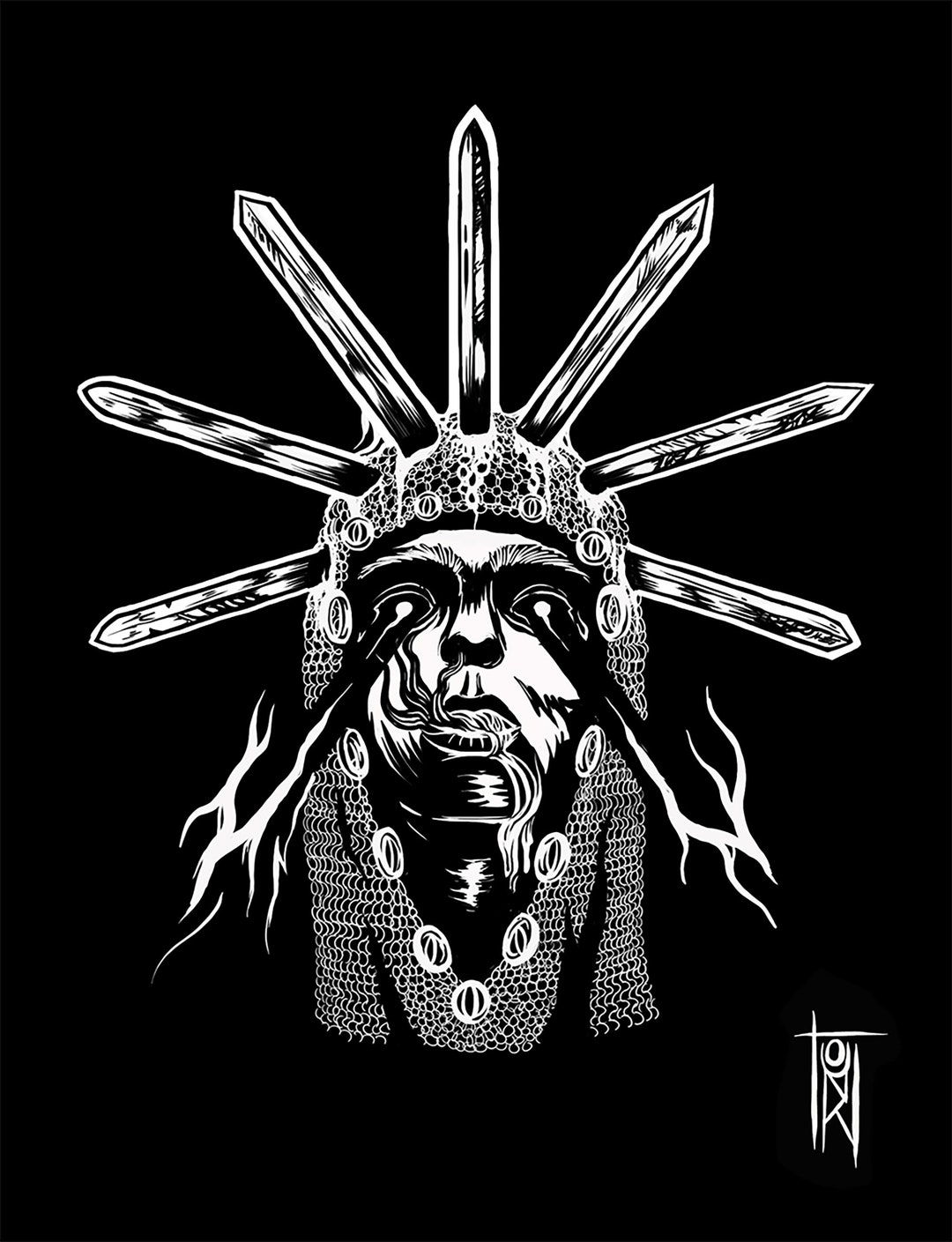 Jeanne Dark Print Illustration for Warriors Gothic Decoration - Etsy