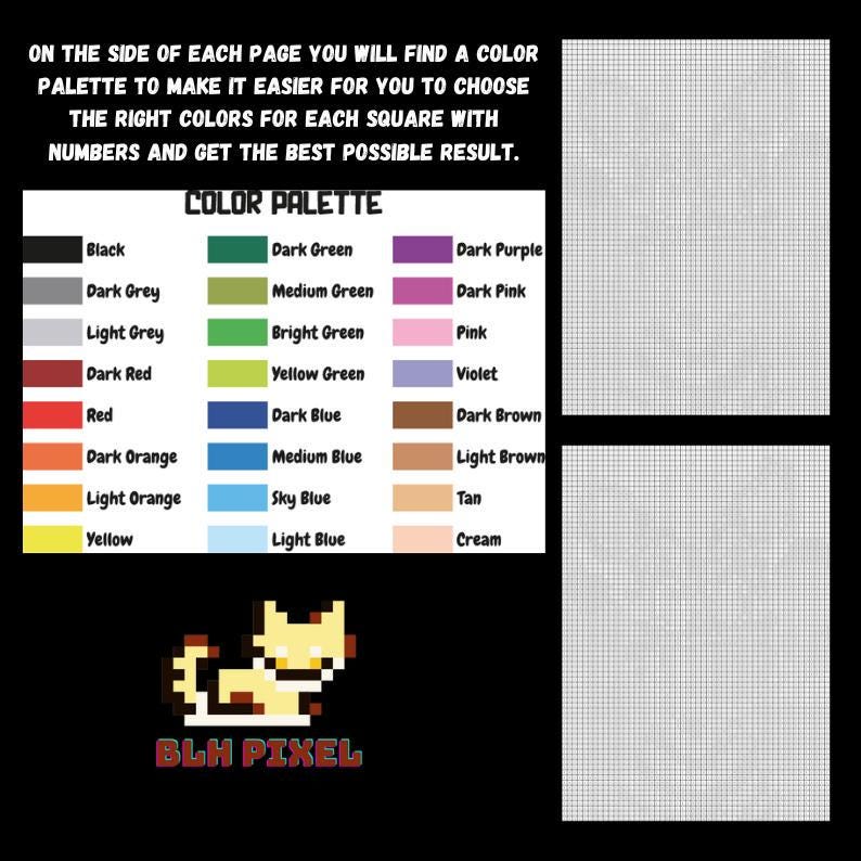 Mystery Mosaic Color by Number Landscapes and Animals-pixel Art ...
