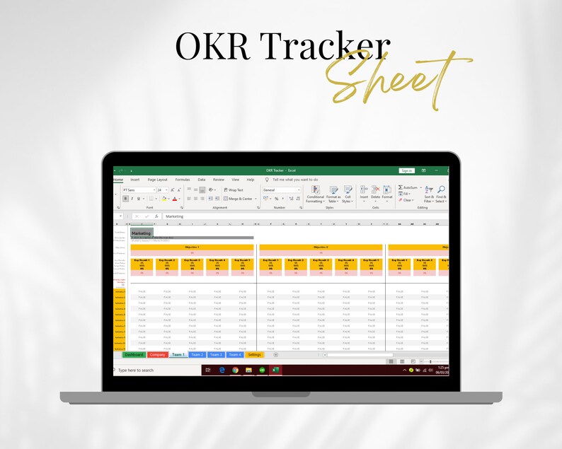 OKR Objective Key Results Excel Template OKR Tracker - Etsy