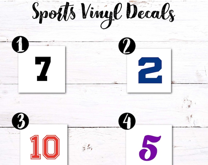 Custom 1 1/2 Inch Individual Helmet Numbers Dye Cut for Each Player ...