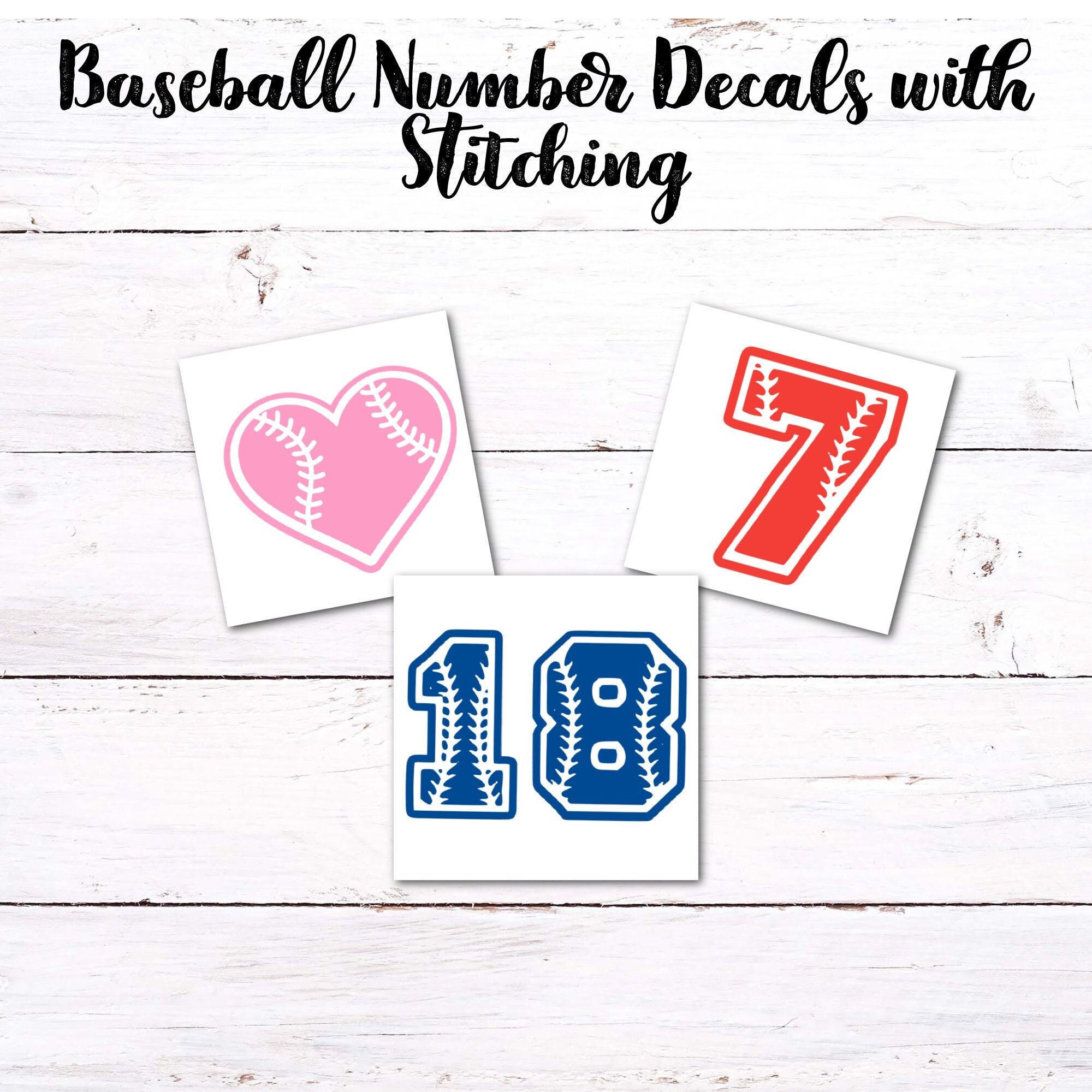 Baseball Number Vinyl Decal Baseball Number With Stitches - Etsy