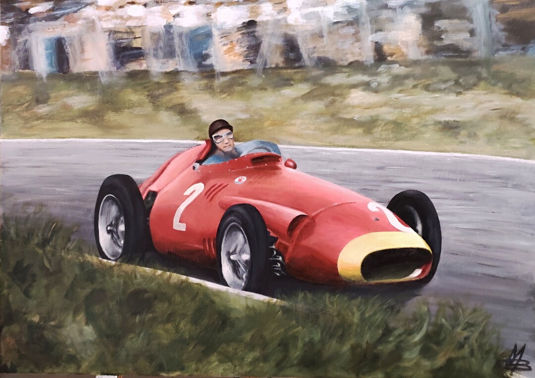 Motoring Art F1 Framework on Canvas, Handmade Acrylic Painting, 70x50 ("27.55x19.69"), "juan ...