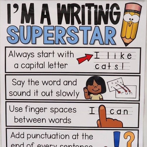 I'm a Writing Superstar Anchor Chart hard Good - Etsy