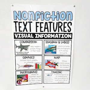 Nonfiction Text Features Anchor Chart hard Good Option 3 - Etsy