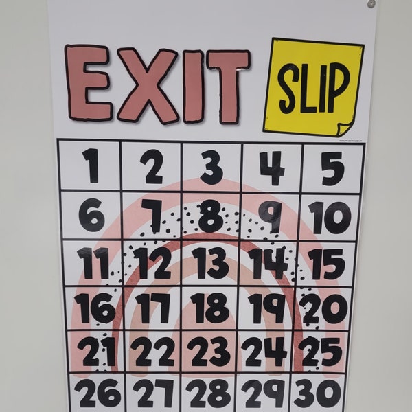 Exit Ticket Chart - Etsy