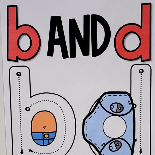 B and D Reversal Anchor Chart hard Good Option 2 - Etsy