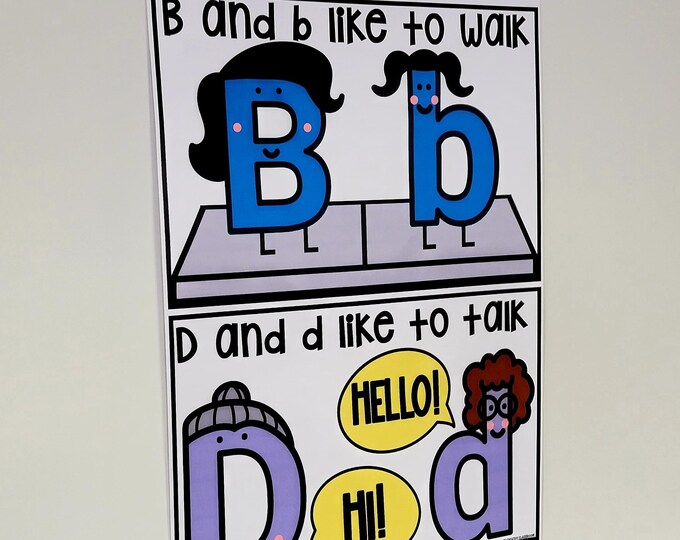 B and D Reversal Anchor Chart hard Good Option 4 - Etsy