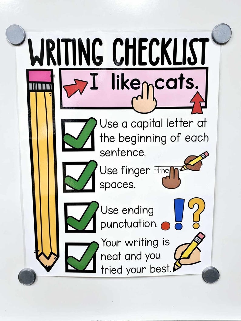 Writing Checklist Anchor Chart [hard Good] - Option #2 - Etsy